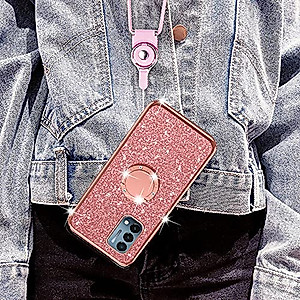 nancheng for Oneplus Nord N200 5G Case (6.49-inch), Phone Case for Nord N200 5G Cute Soft Silicone Pink Cover for Girls Women with Ring Kickstand Shockproof Protection Case - Rose Gold