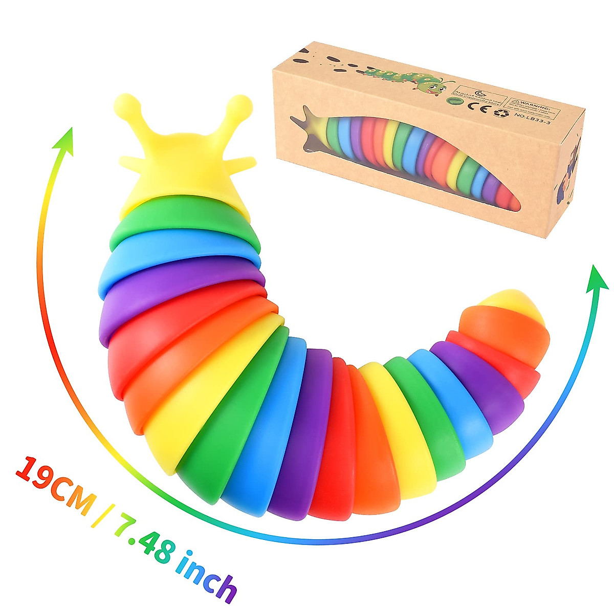 Sensory Fidget Toys for Kids and Adults, Slug Sensory Toys for Autistic Children Baby & Toddler Bluey Toys, Slinky Fidget Toys Adults Fidgets for Classroom Toys for 1 Year Old Toddler Toys Age 1-2 1-3
