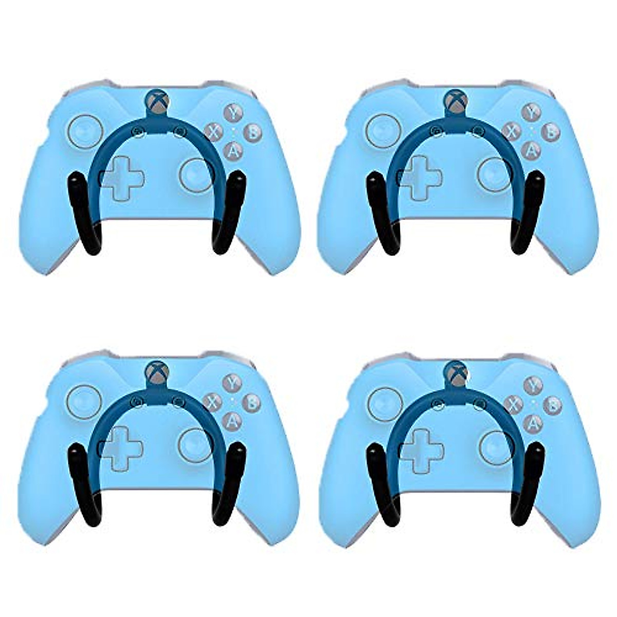 YYST Mini Flexible Wall Mount Holder Rack Organizer for PS3/PS4/PS5/Xbox 360/Xbox One/S/X/Elite/Series S/Series X Controller, Pro Controller - 4/PK- No Game Controller