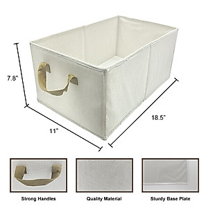 Telycummy Pack of 3 Large Capacity Storage Bins Closet Organizer System Sturdy Foldable Storage Boxes for Organizing Clothing,Sheets,Toys,Shelves Basket Storage Bin With Handles