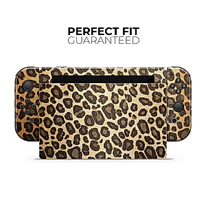 Design Skinz - Compatible with Nintendo Switch OLED Console Bundle - Skin Decal Protective Scratch-Resistant Removable Vinyl Wrap Cover - Vibrant Leopard Print V23
