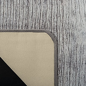 SAFAVIEH Daytona Collection Machine Washable Slip Resistant 3' x 5' Ivory/Grey Abstract Graphic Living Room Bedroom Entryway Area Rug