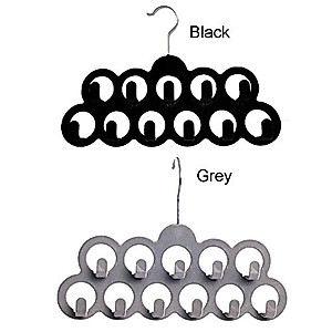 JIANWEI 2pcs Clothes Hanger, Non Slip Closet Scarf Rack, 11 Holes Velvet Swivel Hook, Space Saving Coat Hanger Suit Hangers for Men/Women/Adult(Black)