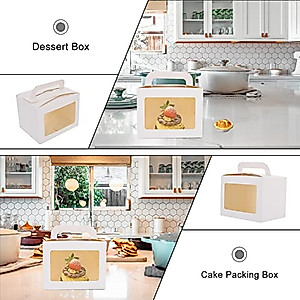 iplusmile Boxes Window White Carrier Wedding Food Mini Age Clear Cookie Treat Aging Macaron for Party S Egg Pastry Christmas Paper Tart Holder Cake Take Kraft Dessert Cuake Muffin Out