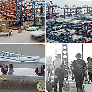 Castor Wheels For Furniture Brake Heavy Duty Caster Wheels, Noiseless Swivel Trolley Wheels With Polyurethane Rubber Coating (Pack Of 4) Swivel Castor Wheel Trolley Furniture Caster, Black castor whee