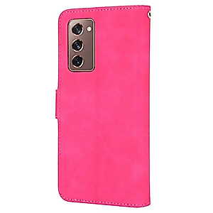 LTLGHYL Flip Case for Samsung Galaxy Z Fold 3, Magnetic PU Leather Wallet Case Card Slots and Slim TPU Bumper Shell Cover Camera Protection,Red