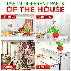 Fruit Fly Traps for Indoors, Gnat Traps for House Indoor, 2 Apple Pack. Fruit Fly Killer Trap. Kitchen and Indoor House Plants Fungus Gnat Traps with 10 Sticky Indoor Fly Traps and 1 Oz Liquid Bait.