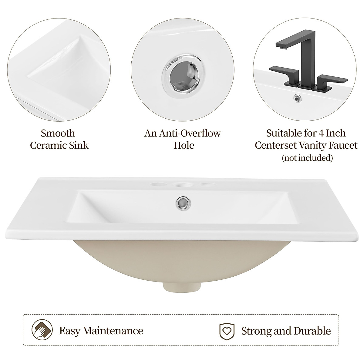 Yaheetech 24" Bathroom Vanity with Sink, Wall Mounted Bathroom Sink Cabinet with 1 Drawer and Open Shelf, Modern Clearance Bathroom Vanities with Sink Combo Set