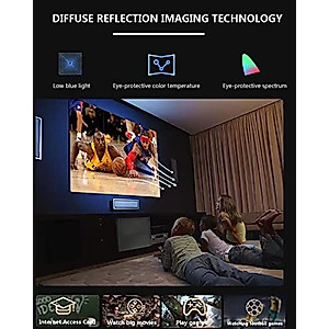 4k Projector HD 1200ANSI Portable Projector, 3D Projector All-in-one Lift, 300-inch Giant Screen Projector, Indoor and Outdoor use is Very Convenient (Space Gray)