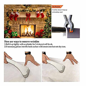 XLL Christmas Photography Backdrops Christmas Fireplace Decoration Background for Photo Happy Holiday Party Decoration Props 7x5FT(210CM X 150CM)