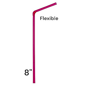 Lot of 2000 Red Flexible Drinking Straws Bendable Party Restaurant Bulk Supplies