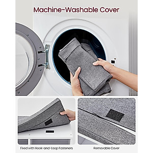 VASAGLE Shoe Bench with Cushion, Storage Bench with Padded Seat, Entryway Bench with 12 Compartments, for Bedroom, 11.9 x 40.9 x 18.9 Inches, Cloud White and Dove Gray ULHS012W14