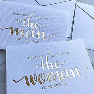 MAGJUCHE Thank You for Raising The Man, The Women of My Dreams, Gold Foil Wedding Day Cards Set to Your in Laws, from Bride and Groom