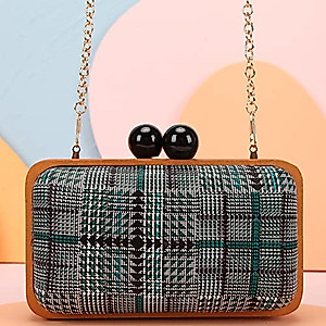 Fawziya Clutch Purses For Women Wood Frame Clutches And Evening Bags-Green