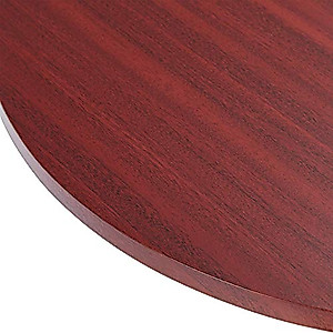 Yaheetech Height Adjustable Round Pub Table Counter Bar MDF Top Table 360 Degree Swivel Bar Tables Tall Cocktail Tables Bistro Table, Mahogany