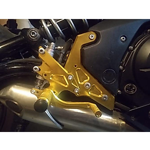 CNC Ninja650 12-15 Motorcycle Adjustable Rearsets Foot Pegs Rear Set Footpeg Brake Shift Pedal Compatible with Ninja 650R ER6F ER6N 2012 2013 2014 2015 Black