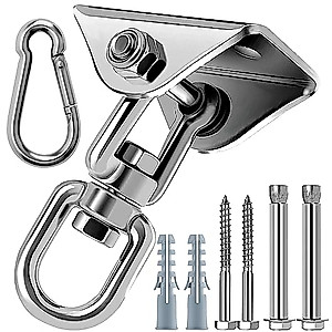 Morzejar 360°Rotating Hammock Hanging Kit - Heavy Duty Hanging Hooks for Swing Hanging Hook kit Stainless Steel 1000 lb Loading Hammock Hooks for Trapeze, Yoga, Boxing Bag, Hammock Chair, Porch