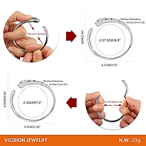 VICISION Panther Bracelet for Women Leopard Design with 18K Gold Plated 5A Cubic Zirconia Stones Birthday Present for Her Women Teen Girls - VB11 Silver