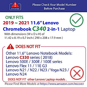 mCover Case Compatible for 2019~2021 11.6" Lenovo Chromebook C340 Series 2-in-1 Laptop Computers ONLY (NOT Fitting Any Other Lenovo Models) - Purple