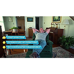 SagsAway 4 Piece Sagging Recliner DIY Repair Kit. No Tools Needed. High Density, Flexible Foam Padding Reinforcement. Four 18 Inch Firm Supports Per Set, Per Seat to Extend The Life of Recliners, Blue