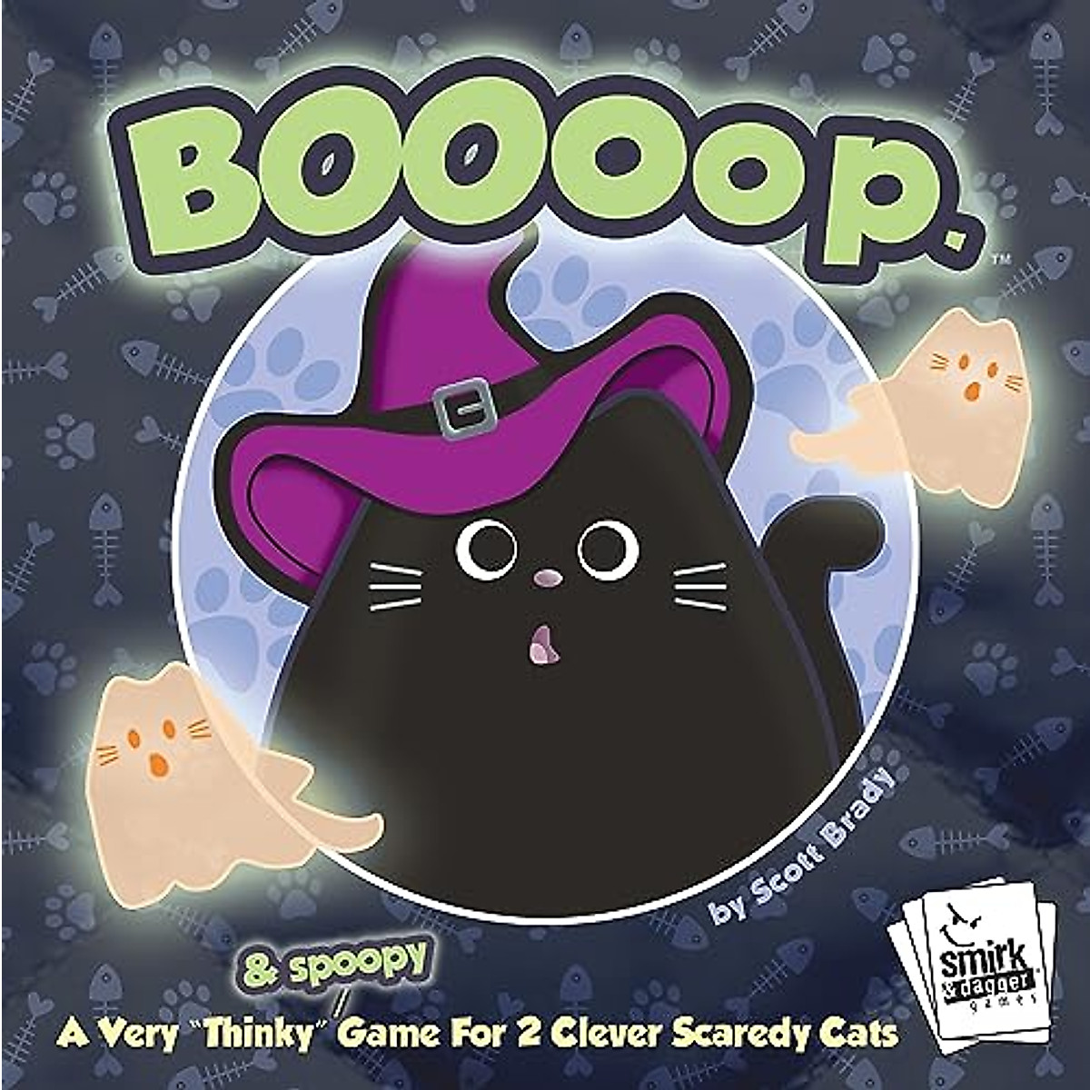BOOoop by Smirk & Dagger: Adorable 2 Player Strategy Board Game, with 34 Cat and Kitten Pieces, Halloween Edition with New Ghost Cats, A Great Gift for Couples, Family, Adults and Kids Ages 10 and Up