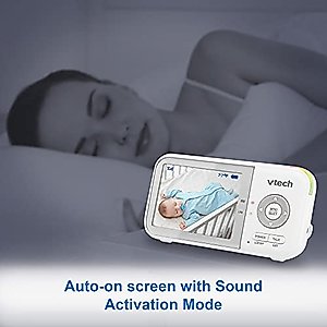 VTech VM923 Baby Monitor, 2.8” Screen, Pan-Tilt-Zoom, 1000ft Long Range, Night Vision, 2-Way Audio, Temperature Sensor, Lullabies, Secure Transmission No WiFi