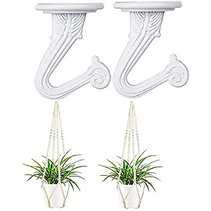 GDQLCNXB Swag Ceiling Hooks - Heavy Duty Swag Hook with Hardware for Hanging Plants Ceiling Installation Cavity Wall Fixing 2 Sets White