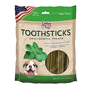 Loving Pets Toothsticks – Fresh Mint Dental Sticks for Dogs (for medium/large dogs 20-100+ lbs)