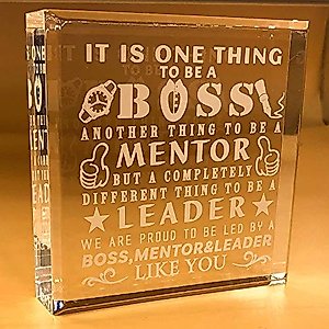 BOSS Gifts For Men | Office | Leader | Christmas | Desk | Birthday | Male | World's Best Boss | Paperweight | Keepsake