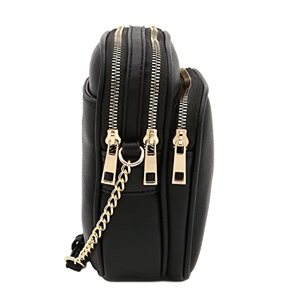 FashionPuzzle Multi Pocket Casual Crossbody Bag (Black) One Size