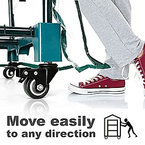 Worth Garden Upgraded 4 Tier Mini Greenhouse w/Castors Wheels - Portable Small Gardening Green House w/Clear PVC Cover - Heavy Duty Swivel Castors w/Brakes - 65''H x 27''L x 19''W Indoor & Outdoor