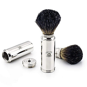 JAG Shaving brush Badger Hair Travel Shaving Brush in Nickel Plated Handle