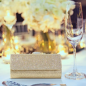 Generies RAPENG Crystal Rhinestone Women Clutch Bag evening handbag Glitter Envelope Evening Purse (gold)