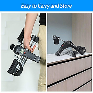 Folding Pedal Exerciser, Under Desk Bike Pedal Exerciser for Arm/Leg Workout, Portable Exercise Peddler with Electronic LCD Display (Black)