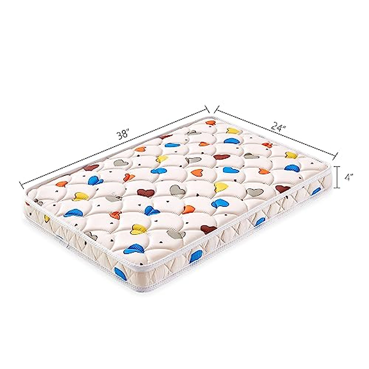 Mini Crib Mattress 38" x 24" x 4"- Firm Support and Comfort Premium Foam,Noiseless and Odorless,Hypoallergenic Mini Crib Mattress,Fits Mini and Portable Cribs,Dual Sided with Soft Breathable Fabric