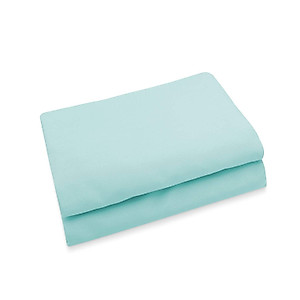 THE BASIC LIVING Extra Soft Microfiber Standard Crib Sheet, Breathable Cool Toddler Mattress Fitted Sheet, 28 x 52 inches Baby Sheet for Boys Girls, Aqua Splash