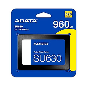 ADATA ASU630SS-960GQ-R 2.5-inch Internal SSD 960GB SU630 Series 3D NAND QLC SMI Controller 0.3 inch (7 mm)