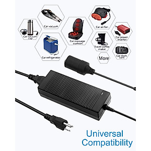 ALITOVE AC to DC Converter 100V ~ 240V to 12V 10A 120W Power Supply Adapter Car Cigarette Lighter Socket AC/DC Transformer for Car Vacuum Cleaner, Car Refrigerator and Other Car Devices