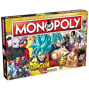 Winning Moves Dragon Ball Super Monopoly Board Game, Play with Characters Like Android 18, Jiren, Frieza and Goku Himself, Choose Your Universe Token in This 2 Plus Player Game for Ages 8 and up