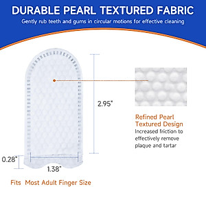 Dog Toothbrush Pet Finger Cover Wipes, Dog Dental Wipes for Pet Dental Teeth Cleaning, 50 Count