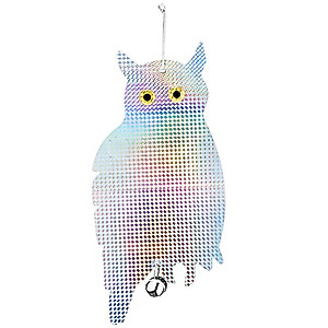 Patio Eden 4 Pack Bird Deterrent Scare Owls - Effective Hanging Bird Control Repellent