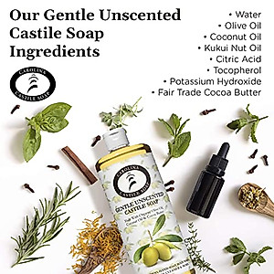 Carolina Castile Soap Castile Soap Liquid Unscented - 1 Gallon Vegan & Pure Organic Soap Concentrated Non Drying All Natural Formula Good for Sensitive Skin (1 Gallon)