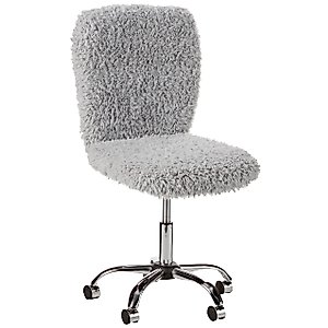 Urban Lifestyle Faux Fur Rolling Task Chair, Gray