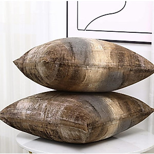 ONELZ Brown Throw Pillows and Grey Throw Pillows Decorative Pillow Covers for Couch Two Sides Printed, Fashion Style Zippered Cushion 18 X 18 Pillow Cover Set of 2,Brown and Grey