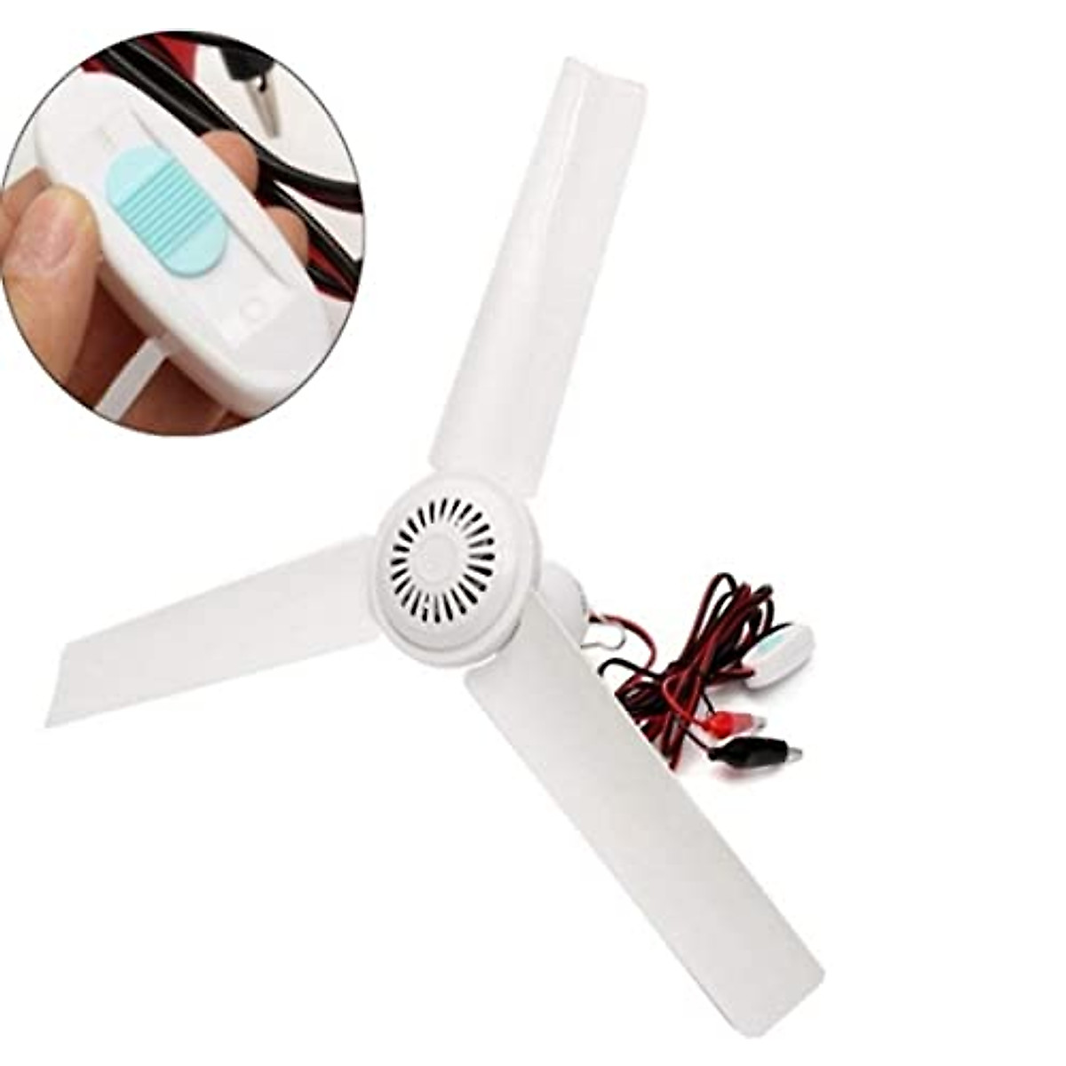 EXDOLL Portable Ceiling Fan 12V DC Mini Hanging Fan 19.7” Silent Camping Tent Hanging Fan Mute Energy-Saving Fans Bedroom Breeze Gazebo Fan Battery Powered