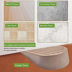 Big Rubber Door Stoppers 2 Packs Heavy Duty Wedge Door Stop for All Floors 1.9 Inches Non-Scratching Doorstops Special for Home Office School Hotel Heavy Door (Brown)