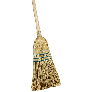 CleanX 502X Heavy Duty Indoor/Outdoor Corn Broom, 42 Inch Handle Length, Tan