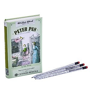 It's Academic Written Word Pencil Co. Classic Story Pencils with Decorative Box, 12 Pack, Peter Pan