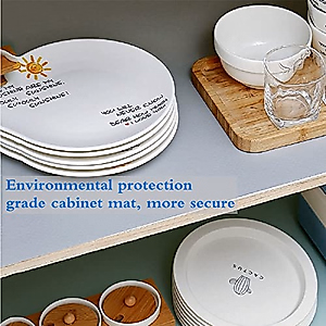 Shelf Liner, Drawer Liners for Kitchen,Non Adhesive Water Resistant, Strong Grip,Easy Clean and Trim, Smooth Surface Liners for Kitchen Cabinets, Shelves, Pantry (Grey, 11.8 inches x 59 inches)