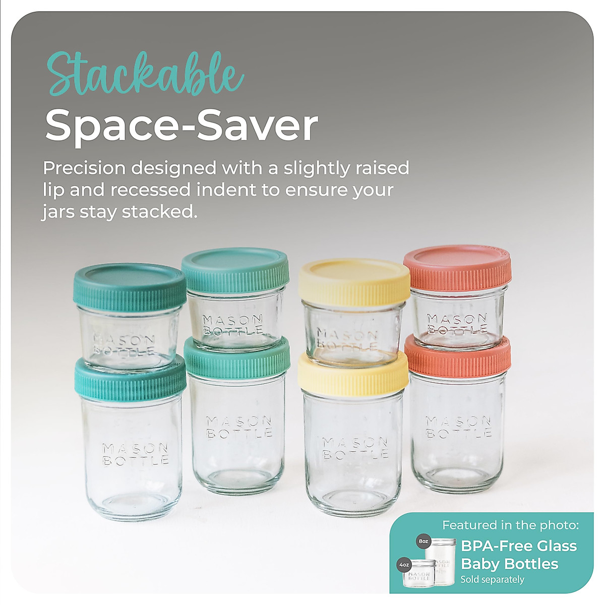 Mason Bottle Plastic Lids for Mason Jars (12-Pack) - Fits Any Regular Mouth Mason Bottle - Plastic Mason Jar Lids w/Silicone Inner Seal - Rust-Proof Replacement Jar Lids (Jars NOT Included)